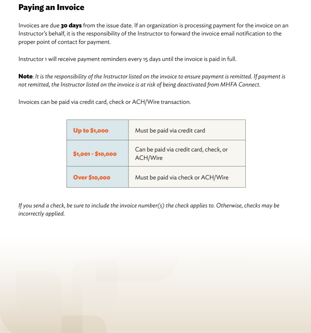 How Does MHFA Bill for Courses – Mental Health First Aid Help Center