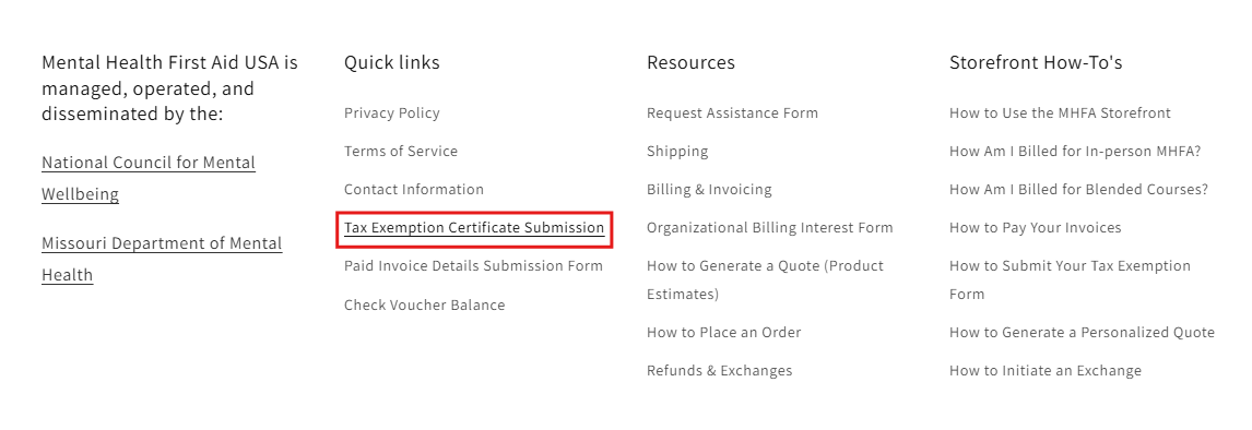How To Set Up Tax Exemption – Mental Health First Aid Help Center