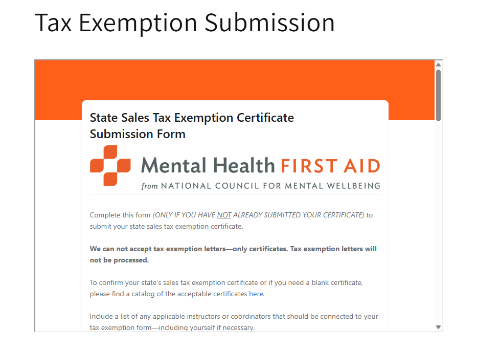 How To Set Up Tax Exemption – Mental Health First Aid Help Center